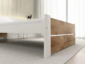 Postel IKAROS DOUBLE 80 x 200 cm, bílá/dub artisan Matrace: Matrace Coco Maxi 20 cm, Rošt: Bez roštu