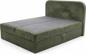 Čalouněná postel boxspring FORENA 160x200 cm tmavě zelená Matrace: Matrace Bonell pružinová