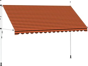 Ručně zatahovací markýza 400 cm oranžovo-hnědá 145840