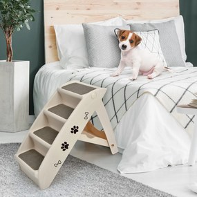 Costway Pet Schody se 4 schody Přenosný šplhací žebřík Bezpečná rampa pro psy