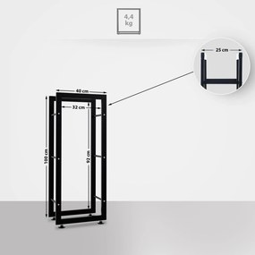 Stojan na palivové dřevo Keri V2 25x40x100 – černá