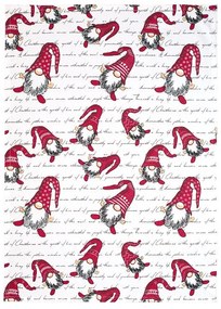 SCANquilt utěrka DEKORO elfi bíločervená 50 x 70 cm