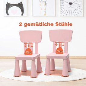 Costway Dětský stůl a 2 židle 3 kusy. Dětská sedací skupina sada dětského