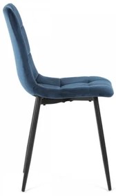 Jídelní židle modrá sametová látka, kovové nohy černé CT-281 BLUE4