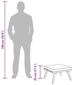 vidaXL Marketos Zahradní podnožka s poduškou 60 x 60 x 29 cm masivní akácie