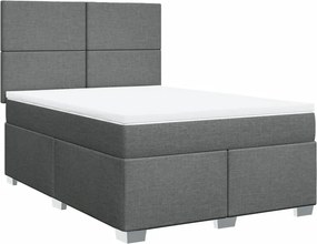 Box spring postel s matrací tmavě šedá 140x200 cm textil 3292805