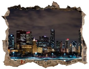 Wallmuralia Fototapeta díra na zeď 3D Chicago noc 95x64 cm