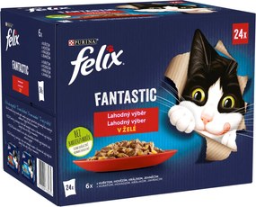 Purina Kapsičky pro kočky Felix Fantastic kuře, hovězí, králík, jehněčí 24 x 85