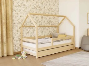 Benlemi Dřevěná výsuvná přistýlka SLEEP pod postel na kolečkách s vysokým čelem Zvolte barvu: Světle šedá, Zvolte rozměr: 80x190 cm (pod postel 80x200 cm), Zvolte variantu: Pro postel LUCKY, TULY, PLOTTY, CHALOUPKA