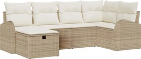 Set pohovek 6 ks Béžová a krémová polyratan 3359080