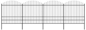 Zahradní plot s kopím nahoře ocelový 671 x 200 cm černý 277751