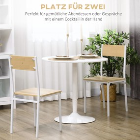 HOMCOM Jídelní stůl, Kulatý kuchyňský stůl, Moderní jídelní stůl pro 2 osoby, Barový stůl, Sloupový stůl s ocelovou nohou, Protiskluzová podnož, Konf…
