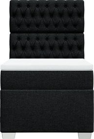 Box spring postel s matrací černá 80 x 200 cm textil 3290324