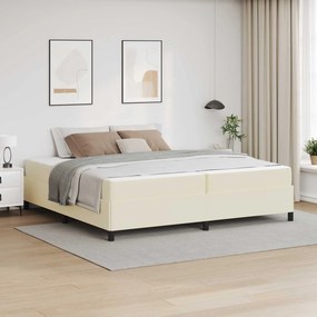 Rám postele s matrací Krémová 200 x 200 cm textil 3399021