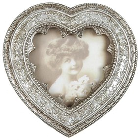 Vintage fotorámeček ve tvaru srdce - 12*12 cm / 9*9 cm