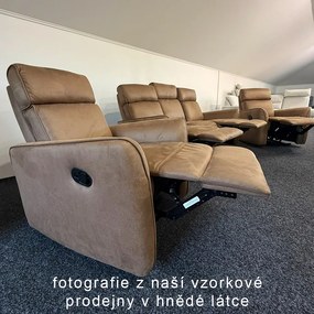 Sedací sestava BRAVEN 3+1+1 s FUNKCÍ RELAX | hnědá látka | EXTRA POHODLNÉ