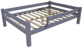 Dětská postel 8X8 01D se zábranou (Barva dřeva: barva šedá, Rozměr: 120 x 200 cm)