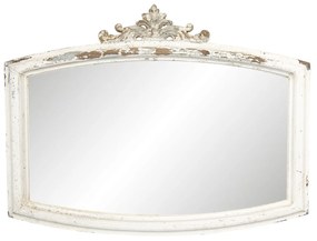 Nástěnné zrcadlo v dřevěném rámu s patinou a ornamenty- 72*4*55 cm