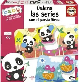 EDUCA Baby vkládačka Panda Bimba a kamarádi / 6x3 dílky / od 2 let