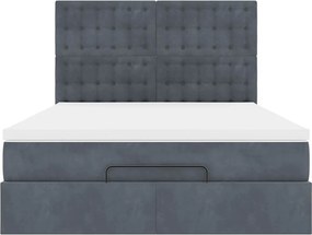 Osmanský rám postele s matracemi tmavě šedá 140x190cm samet 3313614