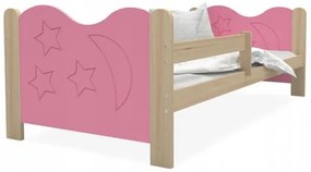Dětská postel MIKOLAJ Color bez šuplíku 160x80 cm BOROVICE-RŮŽOVÁ