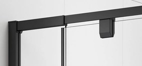 Polysan Polysan, EASY BLACK otočné sprchové dveře 760-900mm, sklo Brick, EL1638B