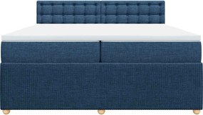 Box spring postel s matrací modrá 200x200 cm textil 3289883