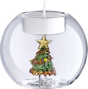 MERRY & BRIGHT Svícen na čajovou svíčku stromeček 8 cm