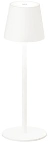 Bílá LED stmívatelná stolní lampa se senzorem pohybu a s kovovým stínidlem (výška 38 cm) Tropea – Fischer &amp; Honsel