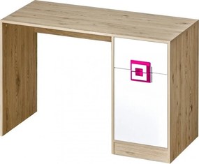 Casarredo - Komfort nábytek Dětský psací stůl NIKO 10 dub jasný/bílá/růžová