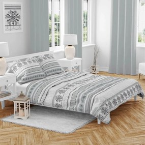 Vánoční povlečení bavlněné Winter šedé TiaHome - 1x Polštář 90x70cm, 1x Přikrývka 140x200cm