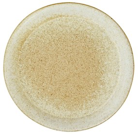 MADAM STOLTZ Kameninový dezertní talíř Multi Coloured C, béžová barva, hnědá barva, keramika