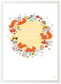 A Little Lovely Company Plakát do dětského pokoje Squirrel forest 50 x 70 cm