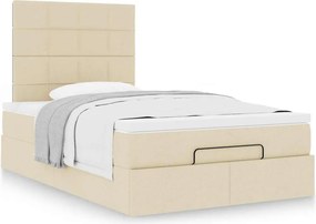 Osmanský rám postele s matrací krémově 120x200cm textil 3313152