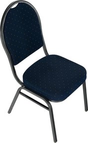 Židle, stohovatelná, látka modrá/šedý rám, JEFF 3 NEW
