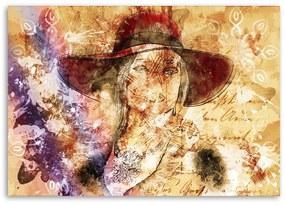 Gario Obraz na plátně Žena s červeným kloboukem Rozměry: 60 x 40 cm