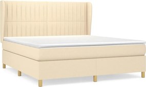 Box spring postel s matrací krémová 180x200 cm textil 3128706