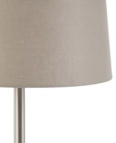 Moderní stolní lampa z oceli s tupým odstínem 35 cm - Simplo