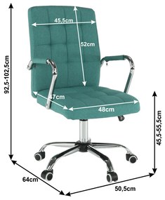 Kondela Kancelářské křeslo, azurová zelená, MORGEN