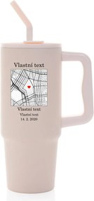 Personalizovaná nerezová termoska s barevným víčkem s mapou