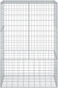 Gabionový koš s víkem 100 x 50 x 150 cm pozinkované železo 3295154