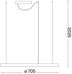 Ideal Lux - LED Lustr na lanku ORACLE SLIM LED/37W/230V 3000K pr. 70 cm černá