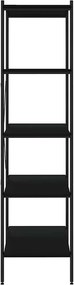 Policový regál s 5 policemi černý 80 x 40 x 163 cm 336347