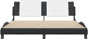 Rám postele bez matrace Zadar černý a bílý 180 x 200 cm umělá kůže 3208203