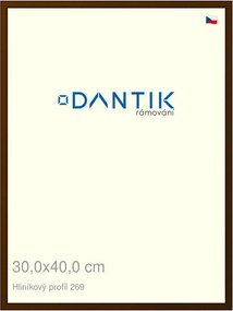 DANTIK rámeček 30x40 | ALU profil 7269 Hnědá umbra broušená (Plexi Čiré)