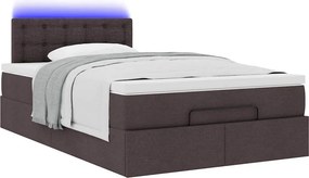 Osmanský rám postele s matrací tmavě hnědá 120x190cm textil 3312460