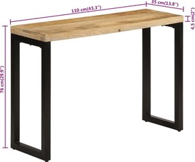 vidaXL Konzolový stolek 110x35x76 cm masivní hrubé mangovníkové dřevo [353909]