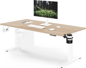 Elektrický stůl s nastavitelnou výškou ergonomický bílý/dub sonoma,1600x800 mm: ARIA