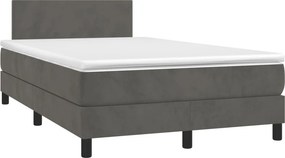 Box spring postel s matrací tmavě šedá 120 x 200 cm samet 3141174