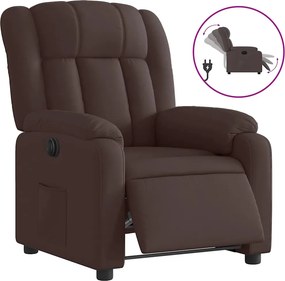 Elektrické polohovací křeslo tmavě hnědé textil 3205297